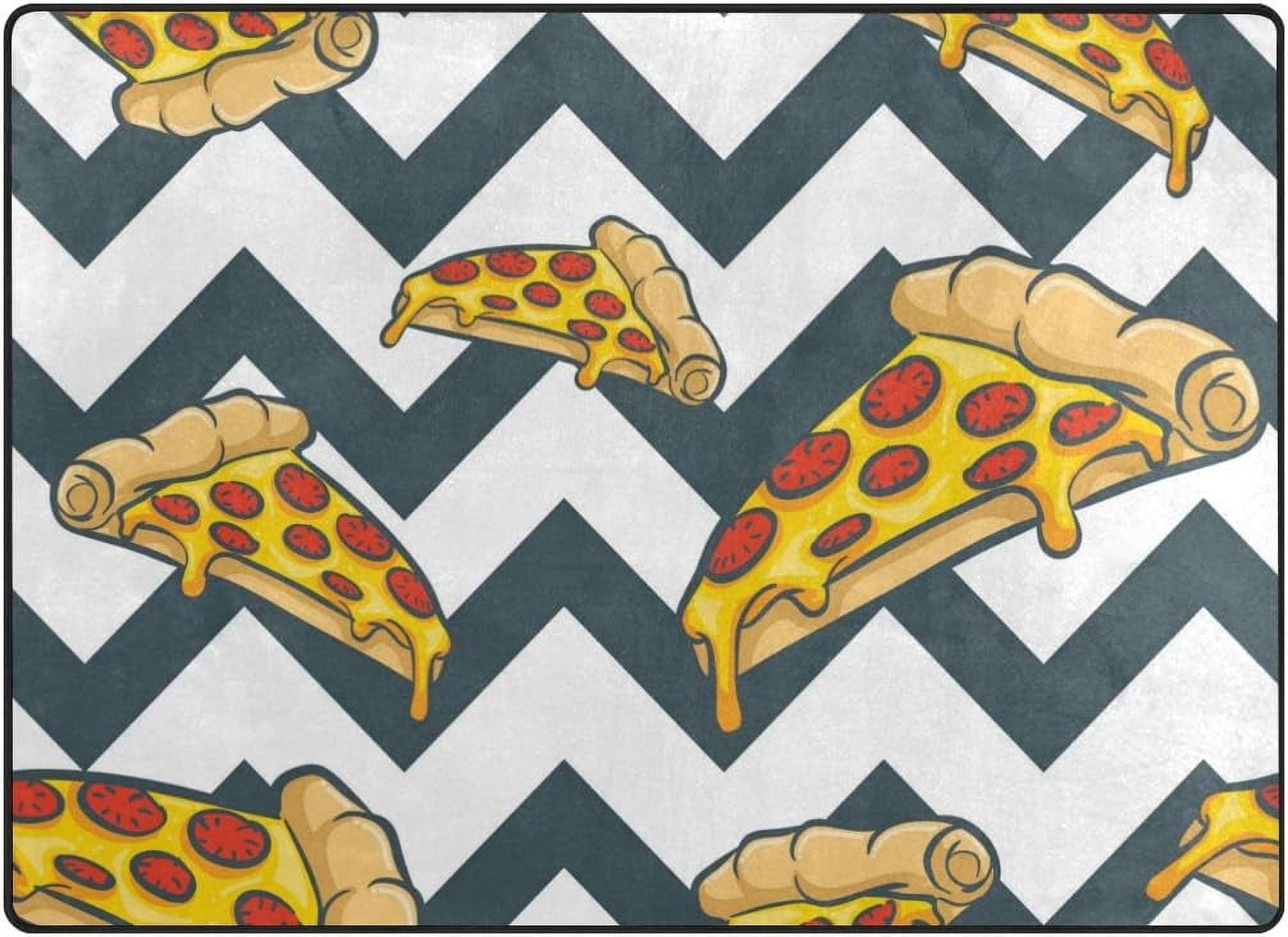 SKYSONIC Pizza Vector Pattern Area Rug Pad - 80x58 inch - 100% Light ...