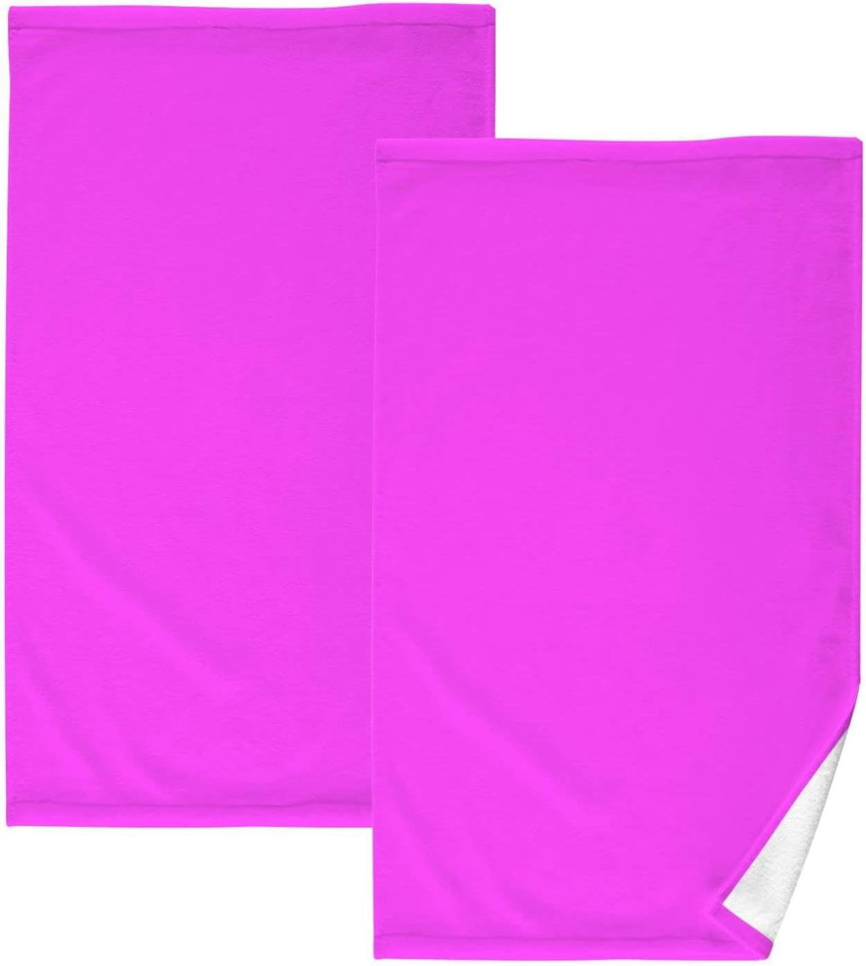 SKYSONIC Plain Bright Purple Solid Color Hand Towels Set of 2 Soft ...