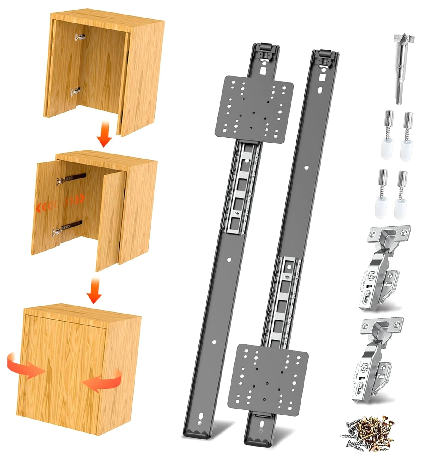 SKYSONIC Pocket Door Slides, Cabinet Pocket Door Slide, Pocket Door ...