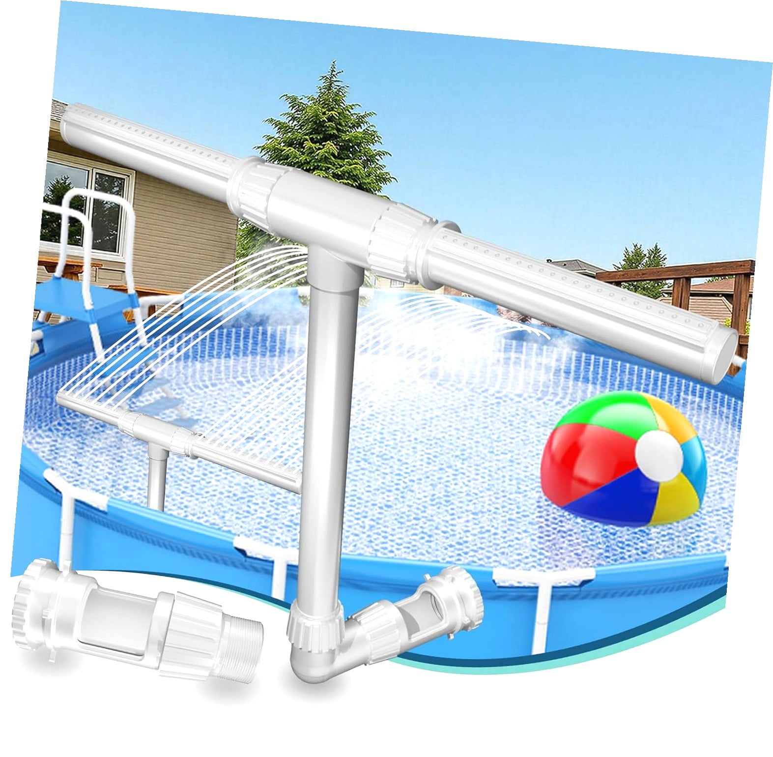 SKYSONIC Pool Fountain for Above and In-Ground Pools, Dual Water Jet ...