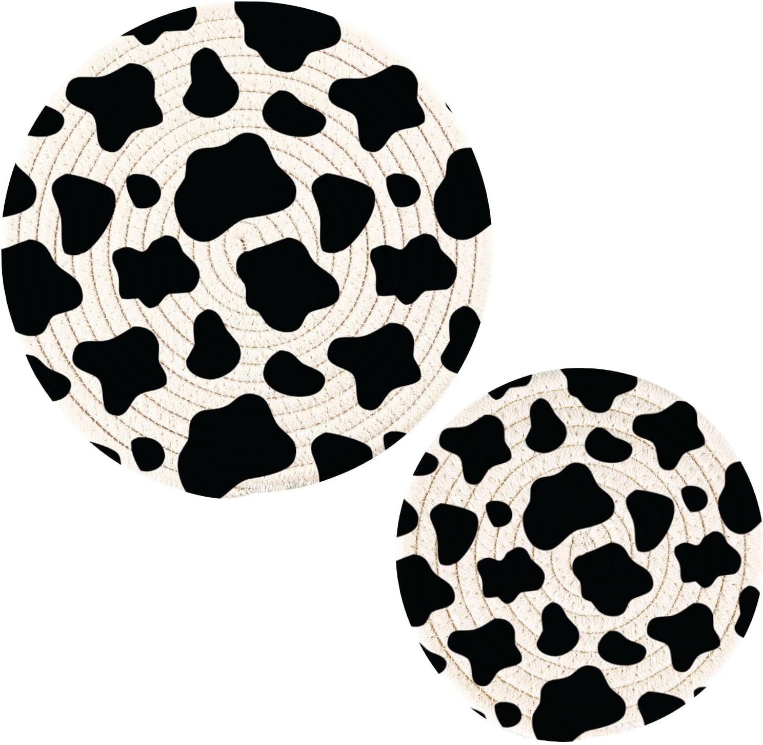 SKYSONIC Pot Holders Trivets Set cs Cow Print Potholders for Kitchens ...