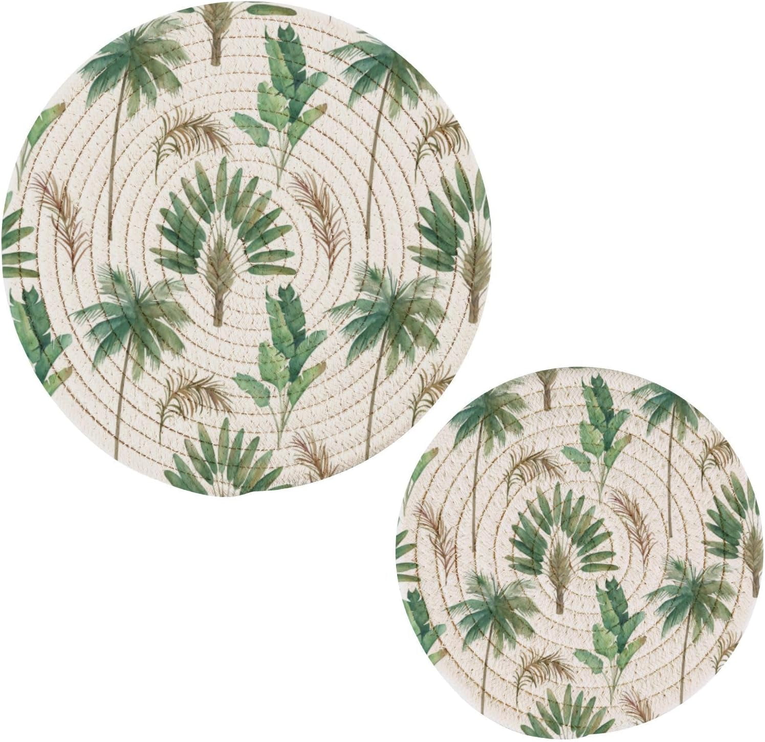 SKYSONIC Pot Holders Trivets set, 2 Pcs,Tropical Paradise Palm Tree ...