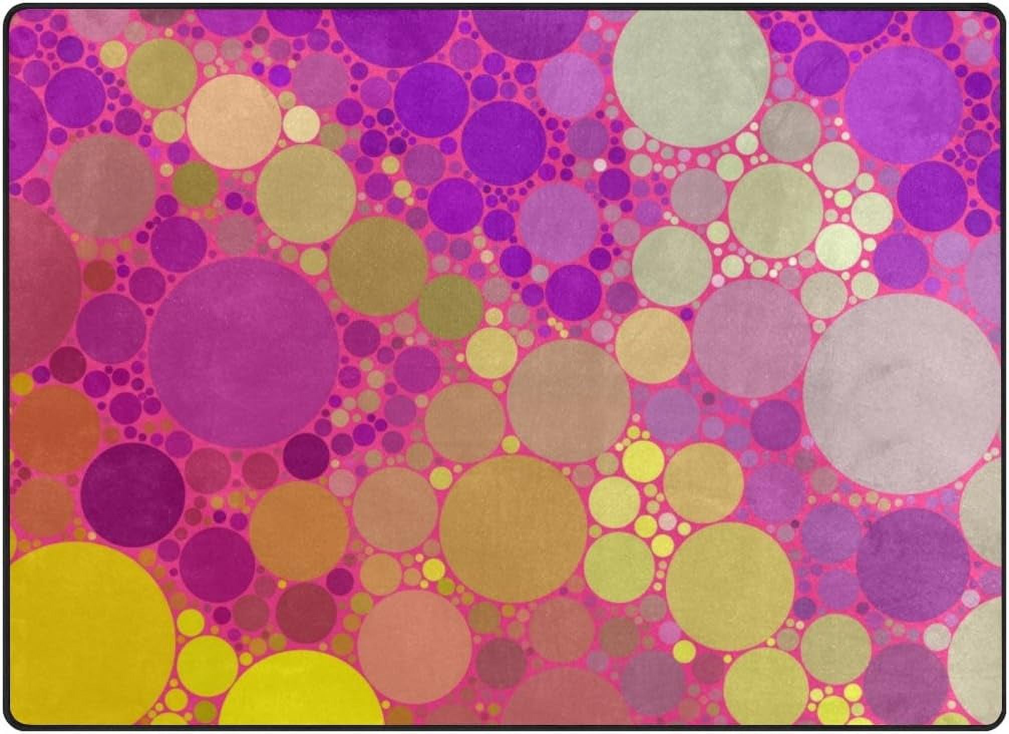 SKYSONIC Purple Gold Dot Area Rug Pad - 63x48 inch - 100% Light Weight ...