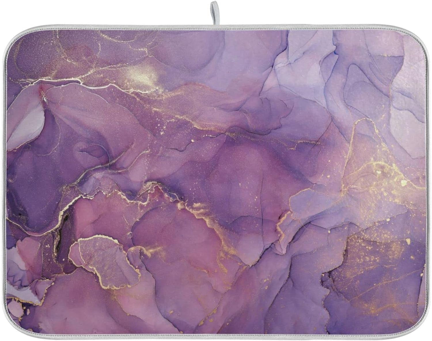 SKYSONIC Purple Marble Dish Drying Mat Kitchen Drying Pad Dish Draining ...