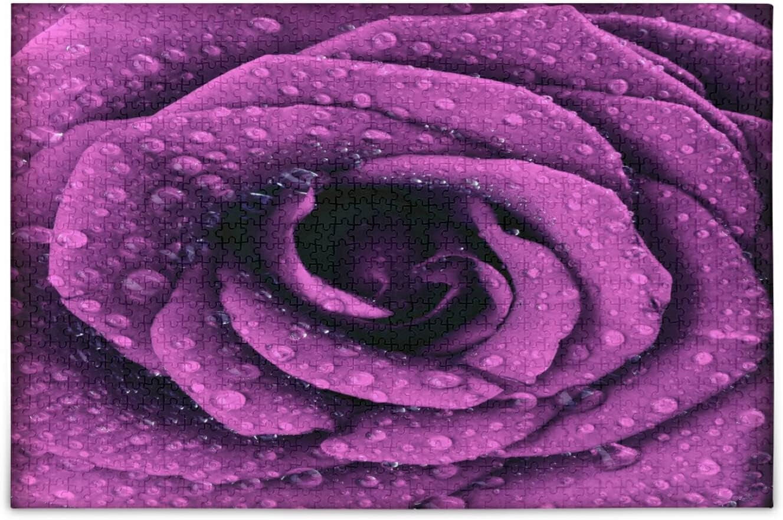 SKYSONIC Purple Rose with Raindrop Jigsaw Puzzles for Adults 500 Piece ...