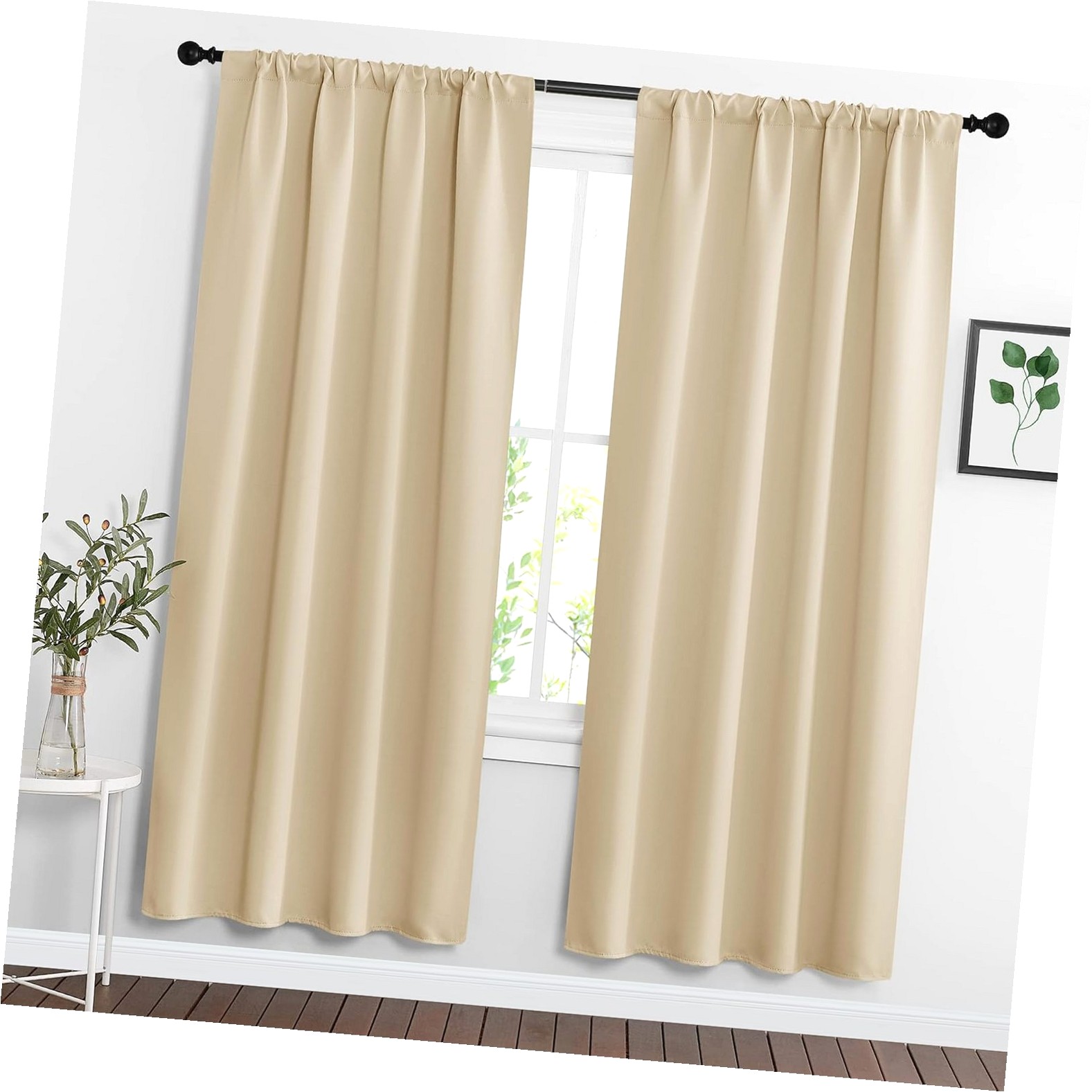 SKYSONIC RYB Curtains Room, Large Window Shades for Bay Window Dining ...