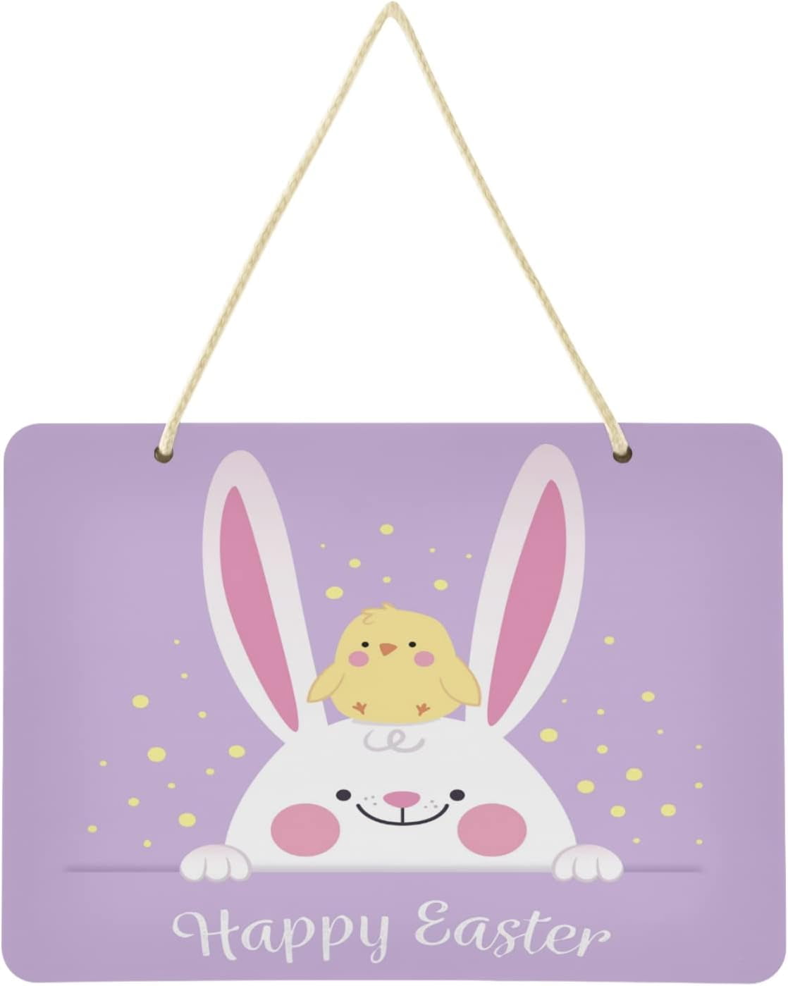 SKYSONIC Rabbit Chick Easter Welcome Sign Front Door Decor Wall Hanging ...
