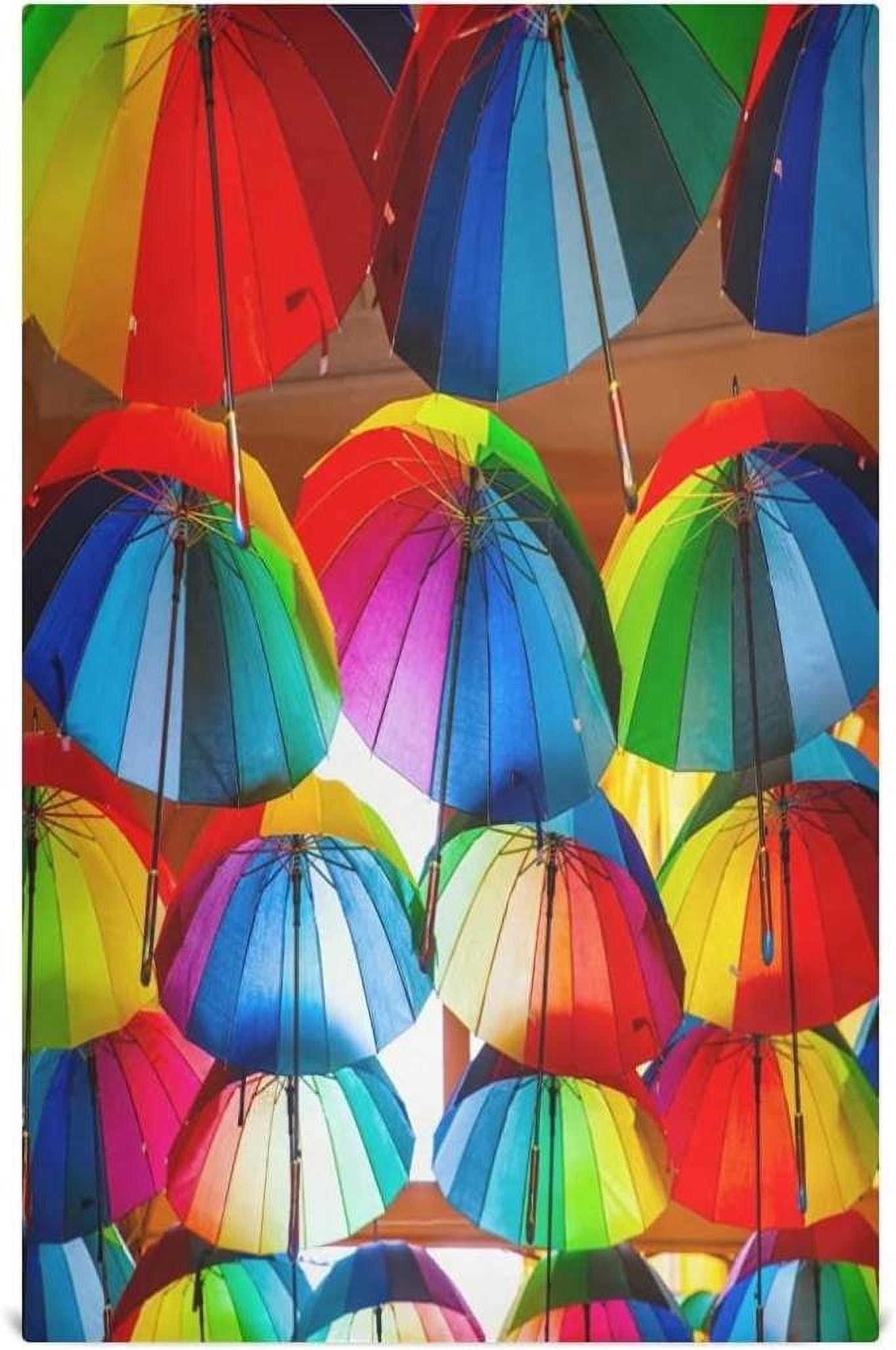 SKYSONIC Rainbow Umbrella Kitchen Towel 18"x28" Multifunction Hanging ...