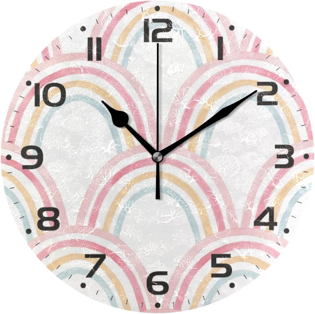 SKYSONIC Rainbow Wall Clock 10 Inch Silent Non Ticking Round Clock Oil ...