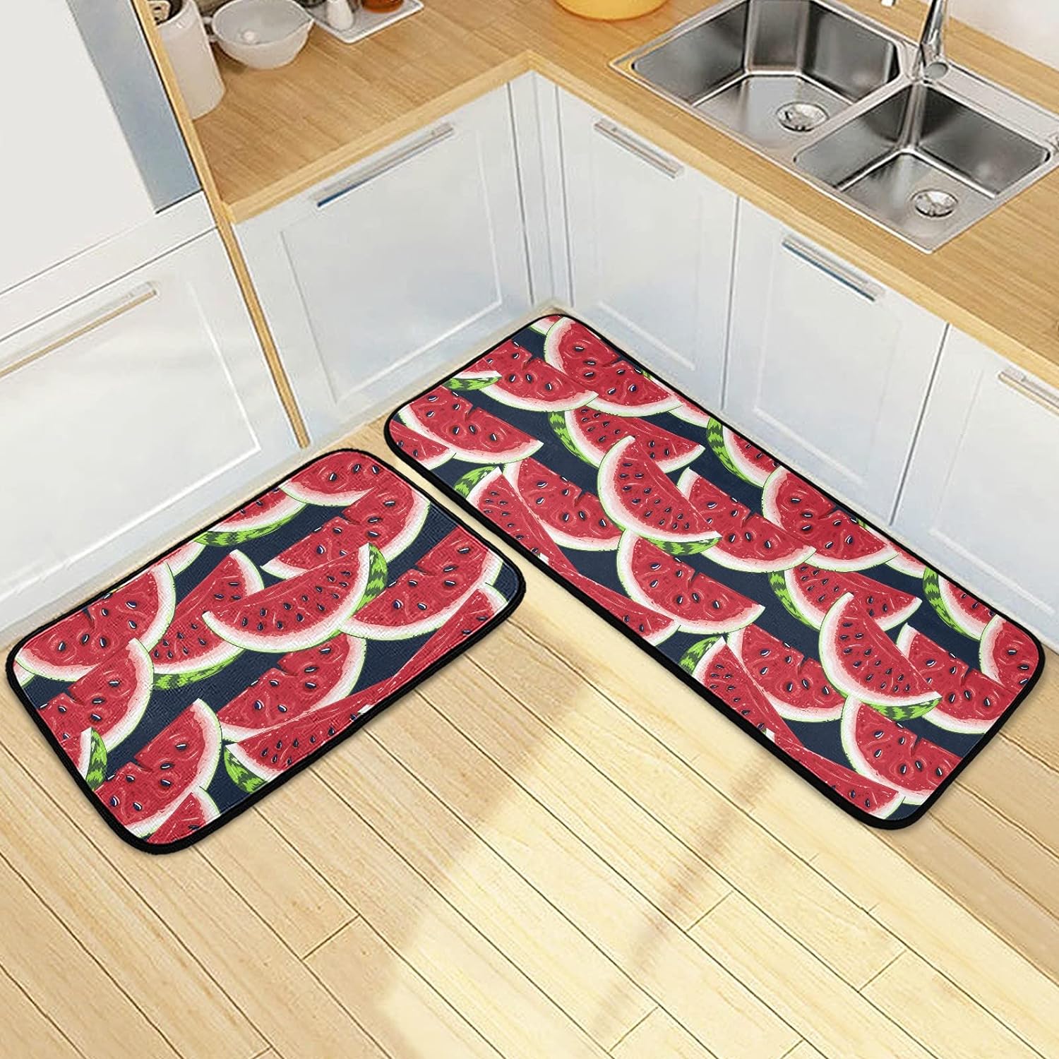 SKYSONIC Realistic Watermelon Pieces Kitchen Mats and Rugs Summer ...