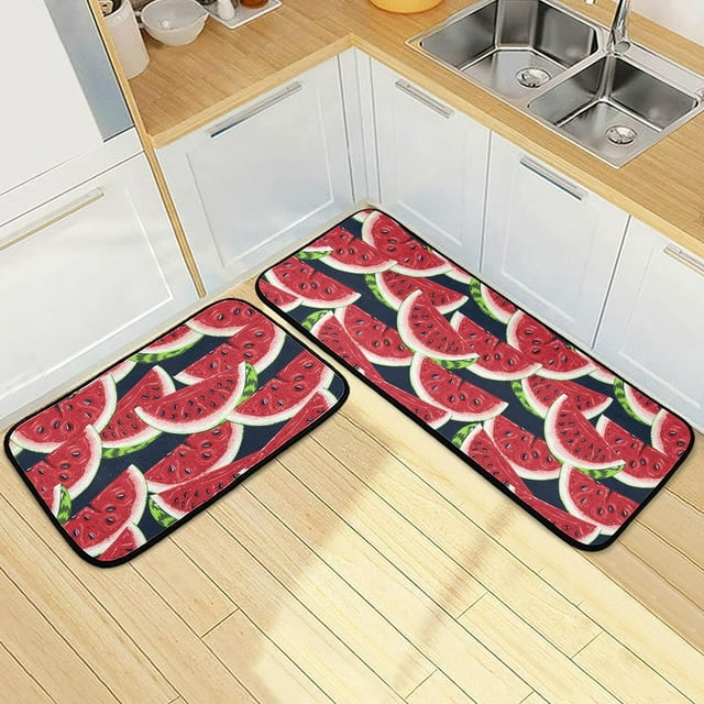 SKYSONIC Realistic Watermelon Pieces Kitchen Mats and Rugs Summer ...