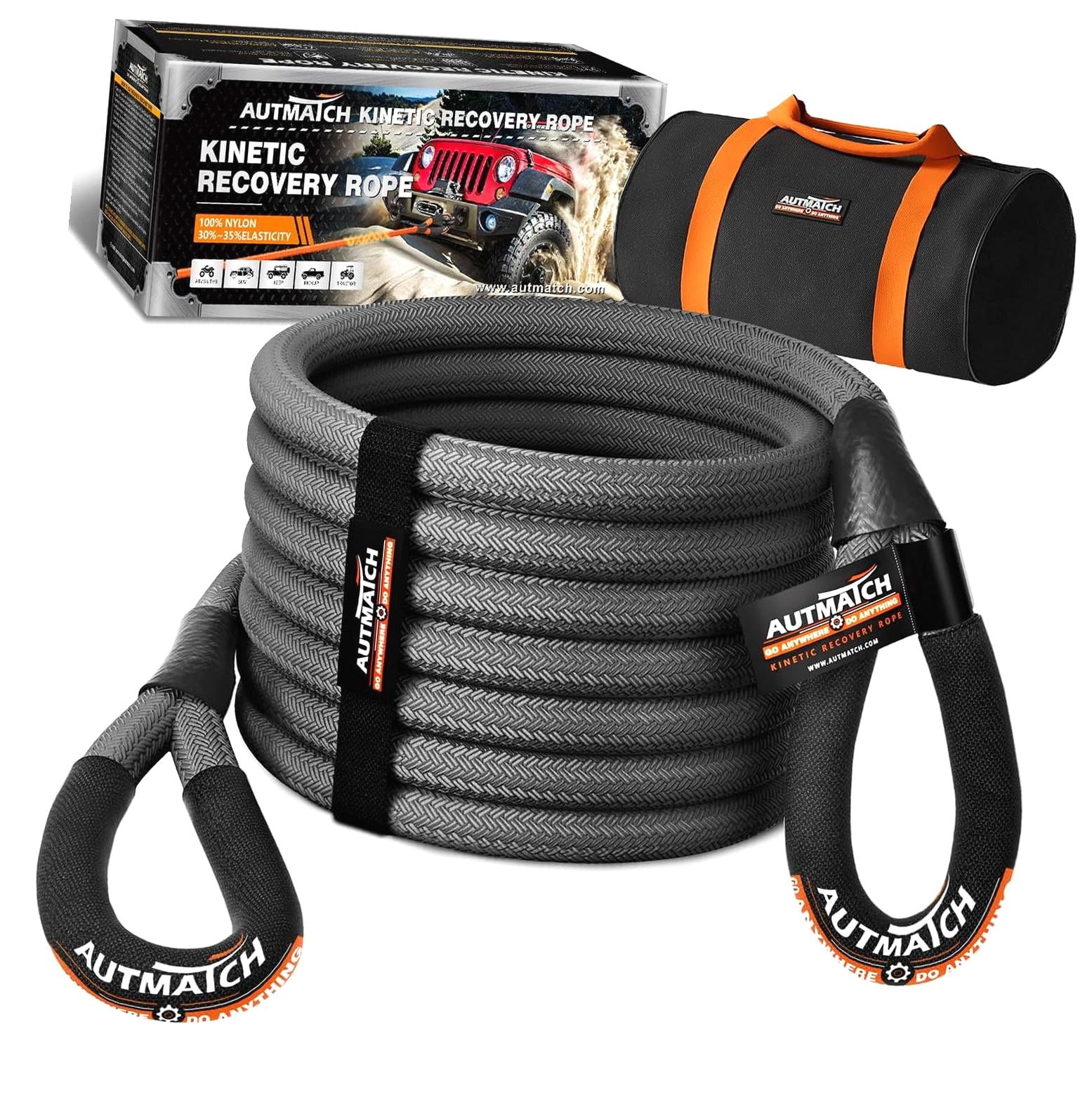 SKYSONIC Recovery Tow Rope 1" x 20FT - Offroad Snatch Strap 48000Lbs ...