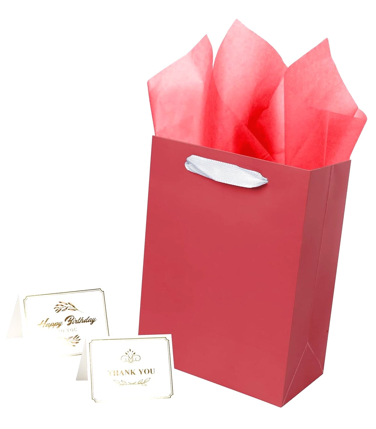 SKYSONIC Red Bag Set Paper Bag with Handle for Large 14" Medium 9 ...