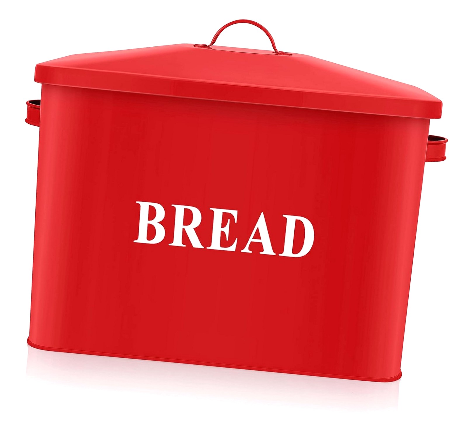 SKYSONIC Red Bread Box for Kitchen Countertop, Infrared Metal Bread Bin ...
