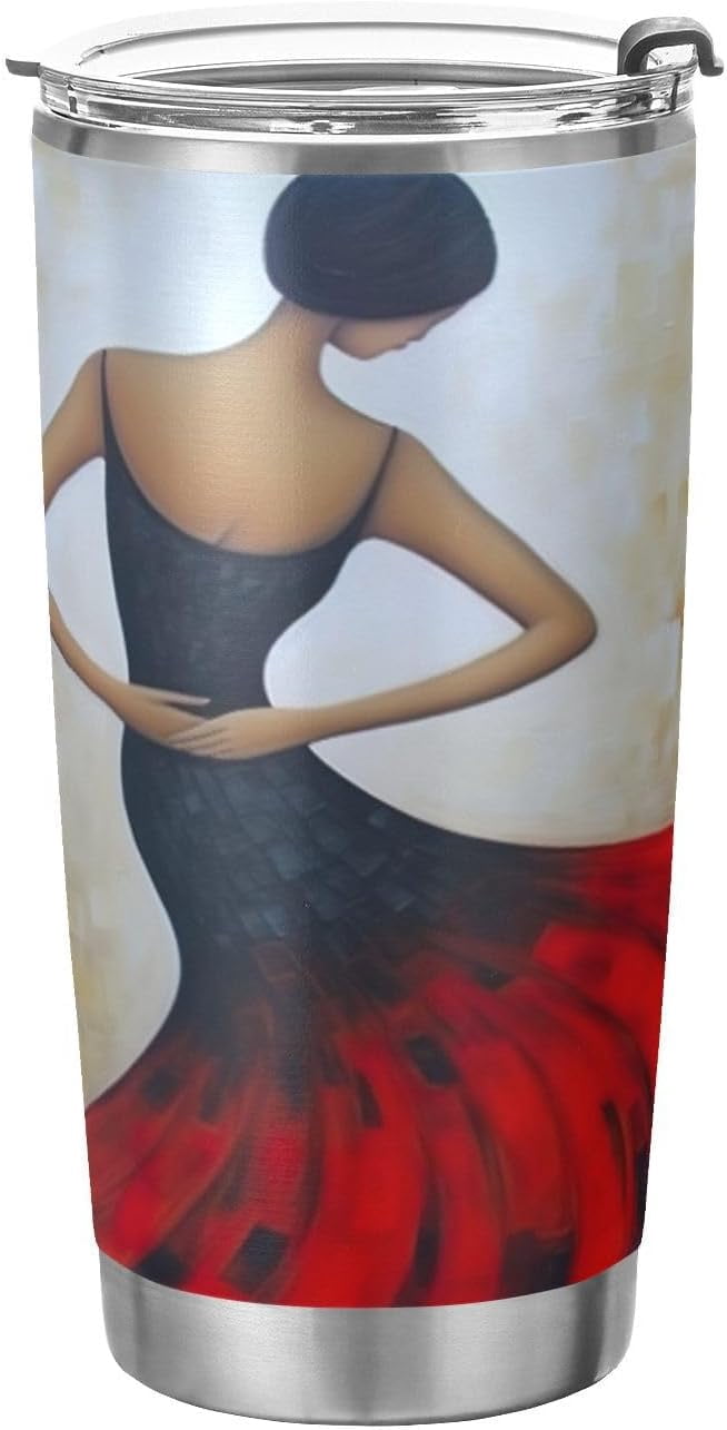 SKYSONIC Red Dress Woman Tumbler Stainless Steel Double Wall Vacuum ...