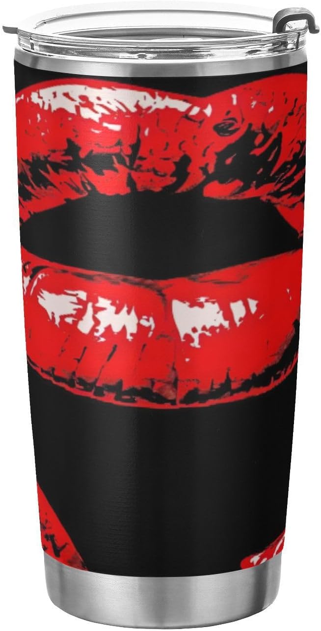 SKYSONIC Red Lips Tumbler Stainless Steel Double Wall Vacuum Reusable ...