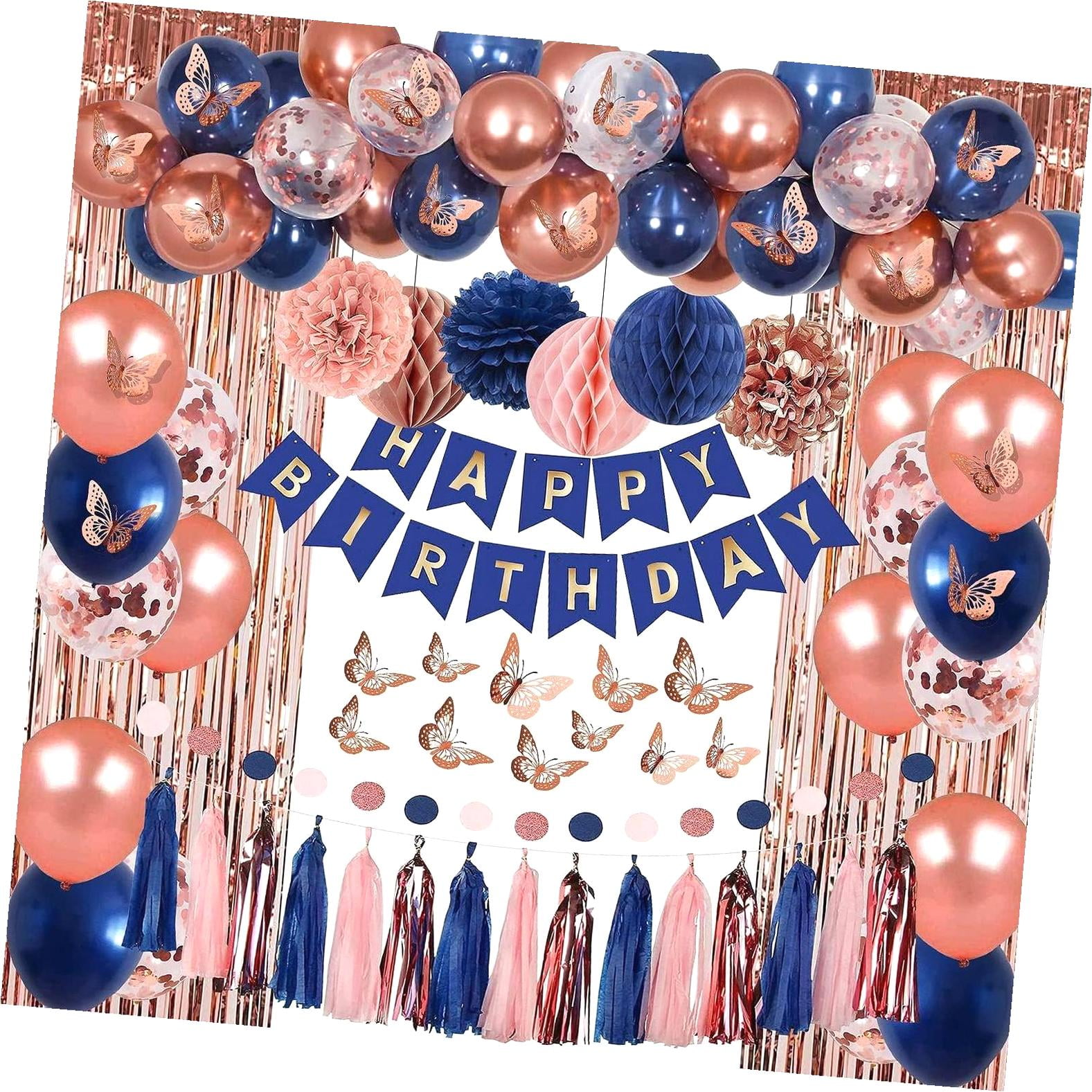 SKYSONIC Rose Blue Birthday Celebration Kit Featuring Happy Birthday ...