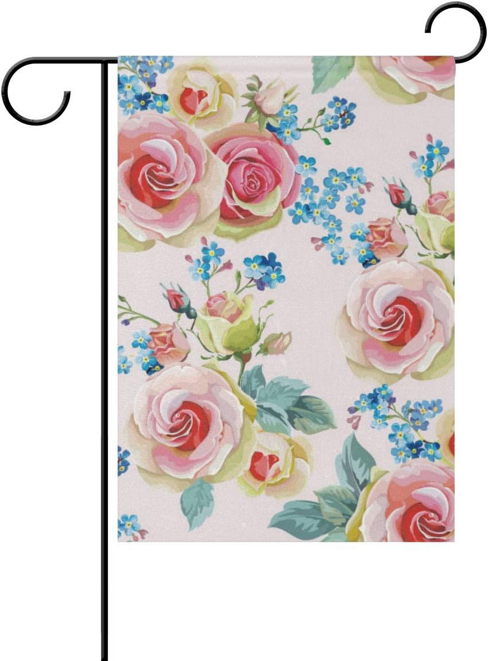 SKYSONIC Roses Flowers Double-Sided Printed Garden House Sports Flag ...