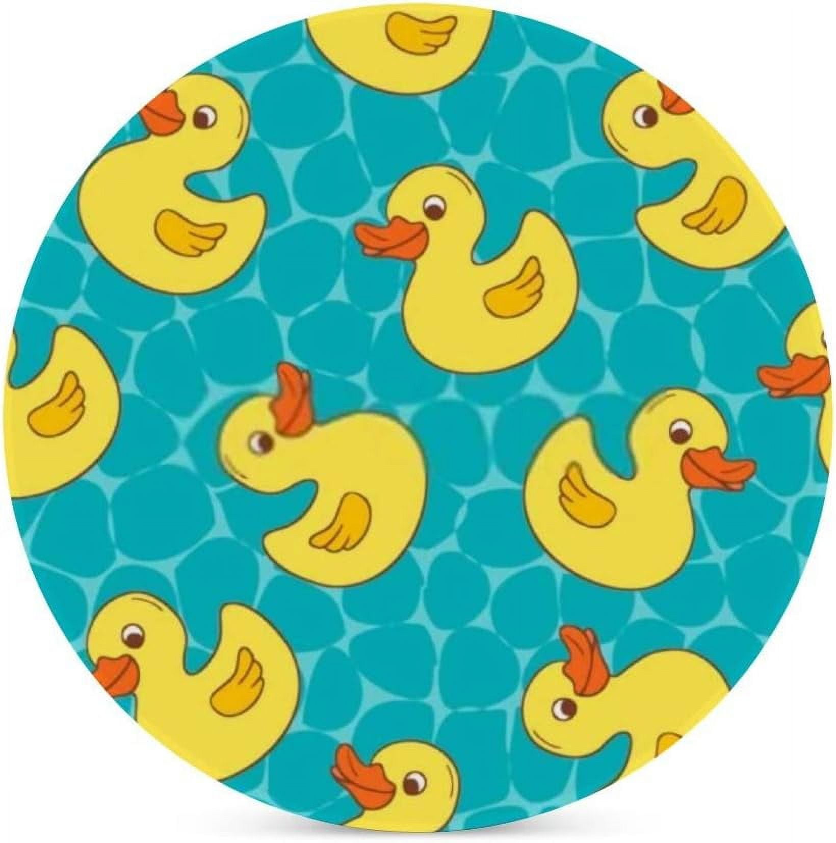 SKYSONIC Round Drink Coasters 6 Pcs Cute Duck Swimming Absorbent ...