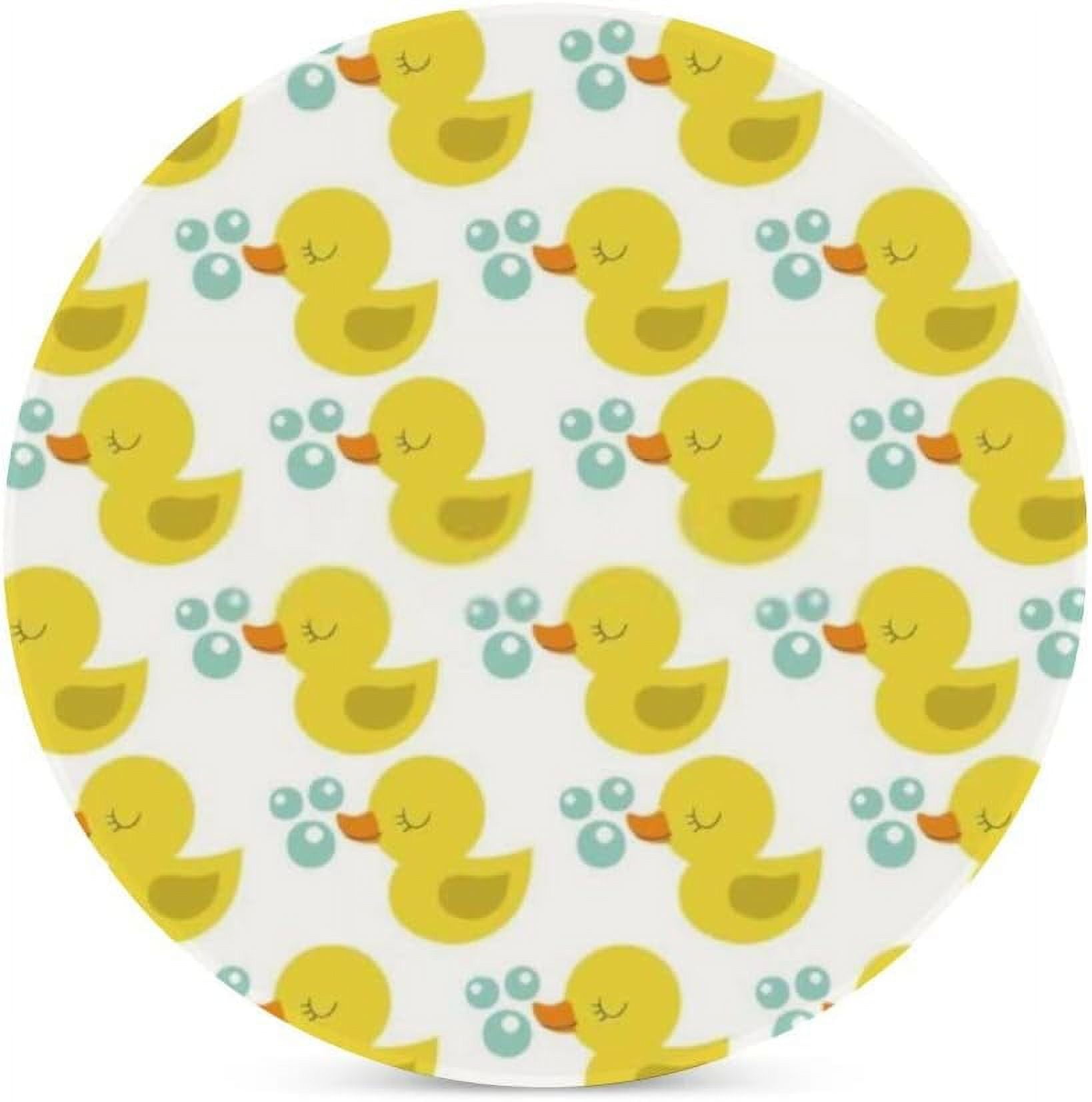 SKYSONIC Round Drink Coasters Cute Duck Pattern Absorbent Ceramic ...