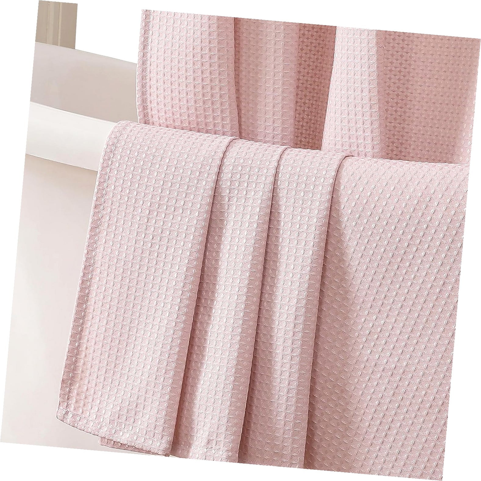 SKYSONIC Shower Curtain Set, Waffle Pattern Shower Curtain for Bathroom ...