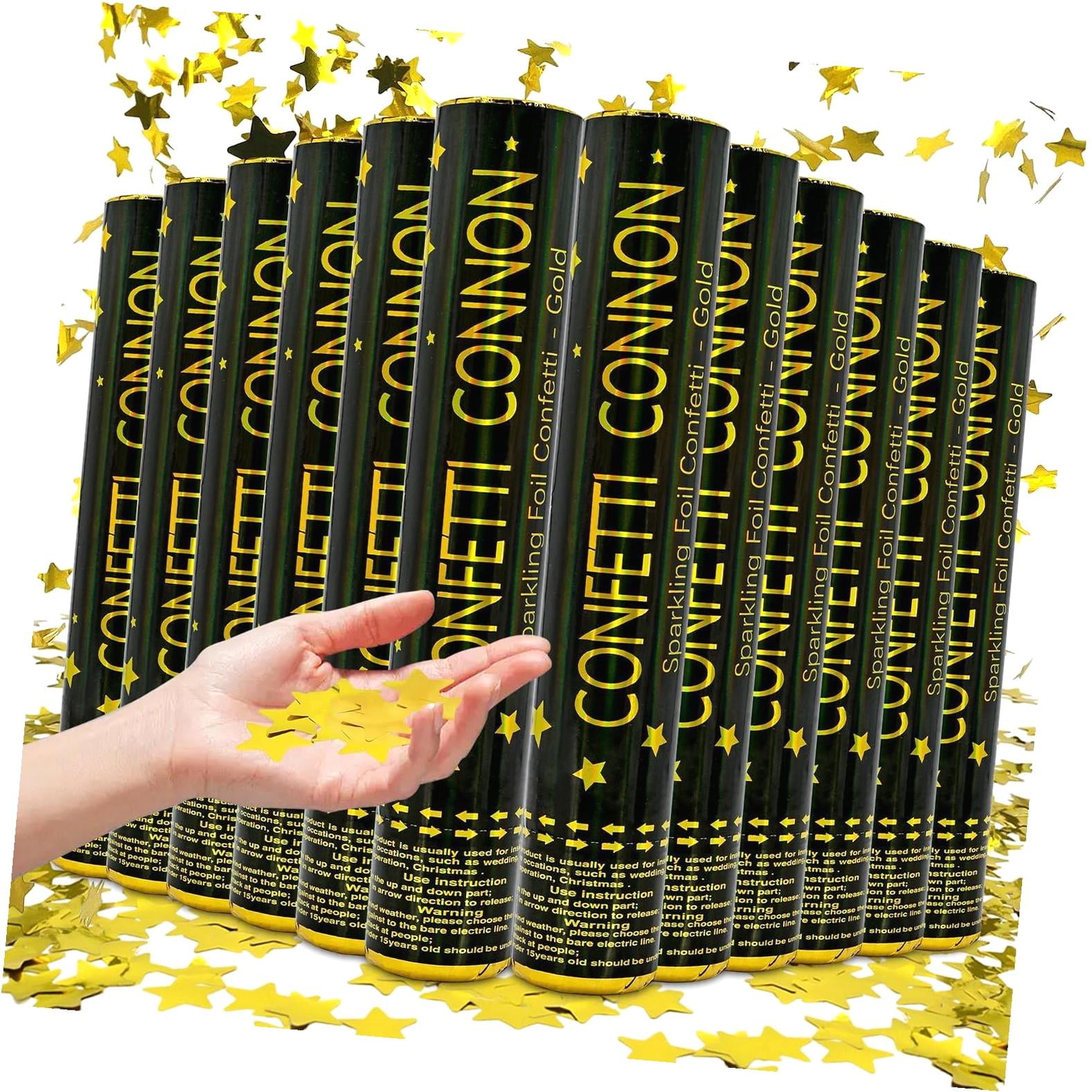 SKYSONIC Silver Confetti Cannon 12Pack, 12Inch Party Confetti with ...