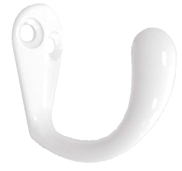 SKYSONIC Single Prong Robe Hanger, Zinc Die Cast, White, , 6 Pack ...