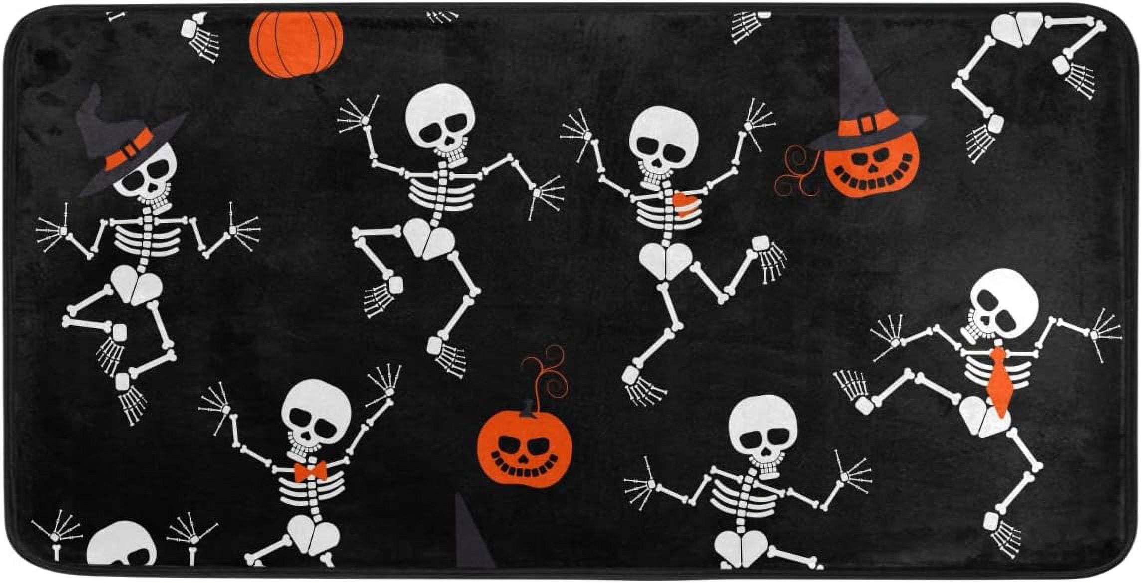 SKYSONIC Skeleton Kitchen Rug Anti Fatigue Kitchen Floor Mat Non Slip ...