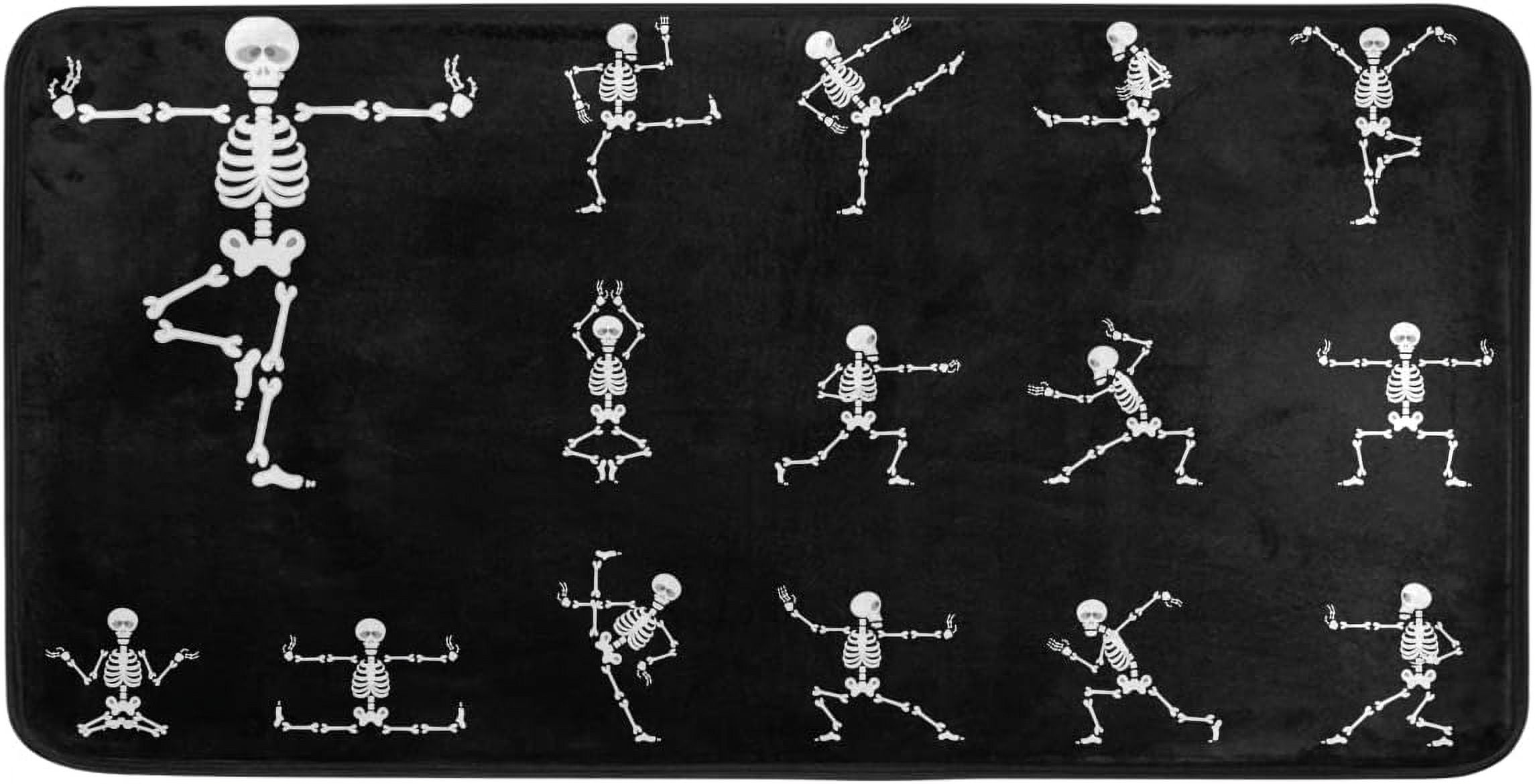 SKYSONIC Skull Kitchen Rug Anti Fatigue Kitchen Floor Mat Non Slip ...