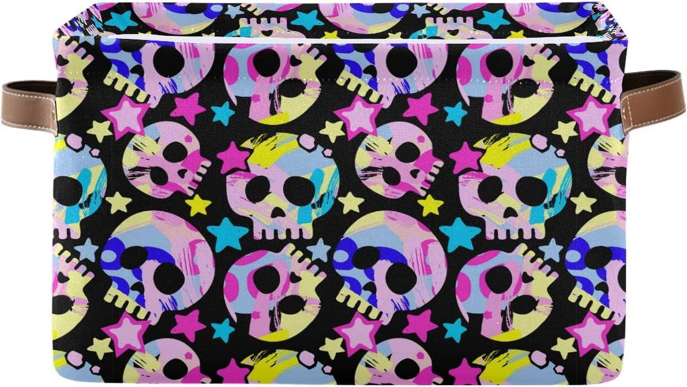 SKYSONIC Skull Laundry Basket Collapsible Laundry Hamper Clothes Toys ...