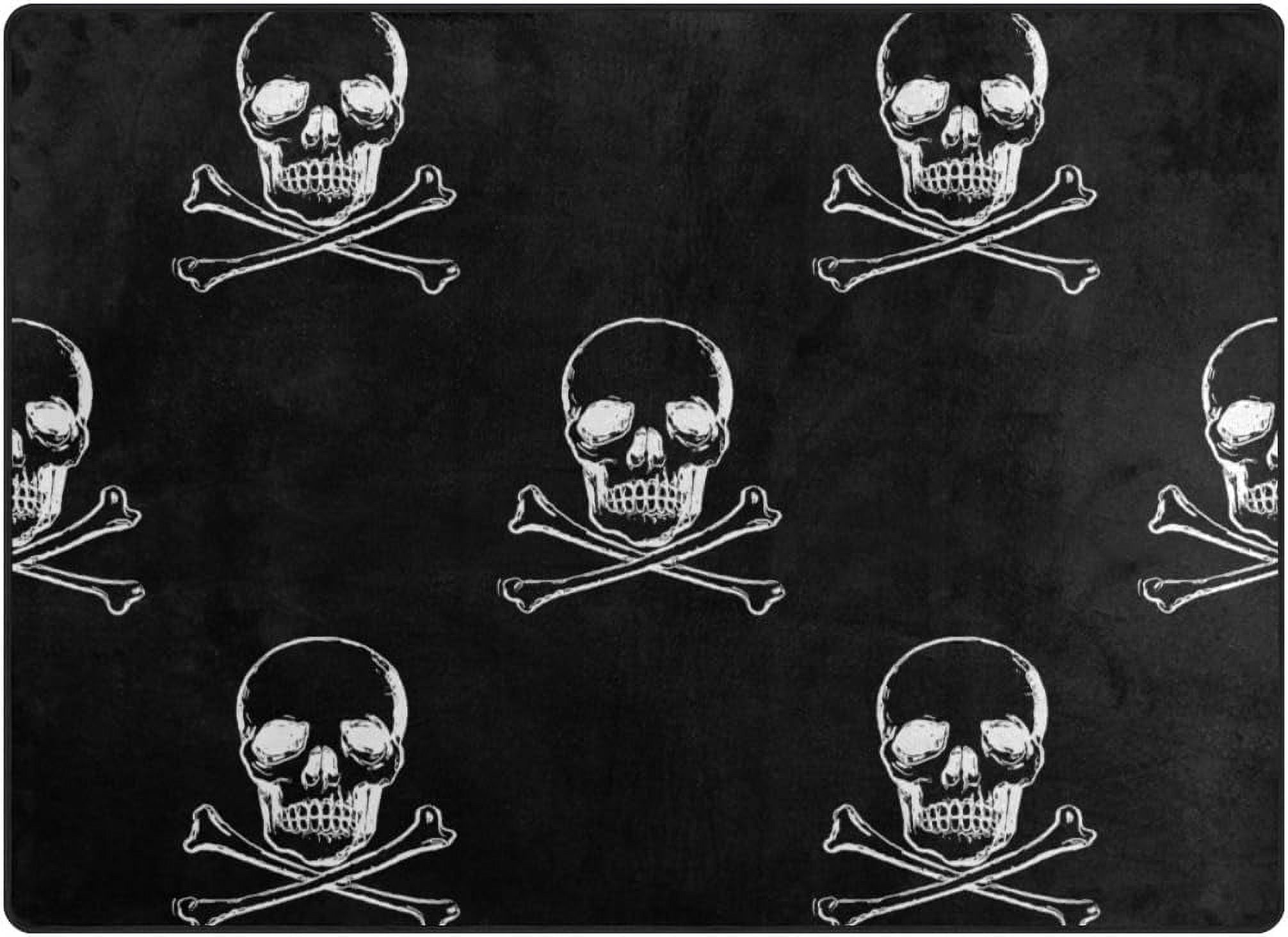 SKYSONIC Skulls and Crossed Shinbone 80x58 inches Lightweight Soft Area ...