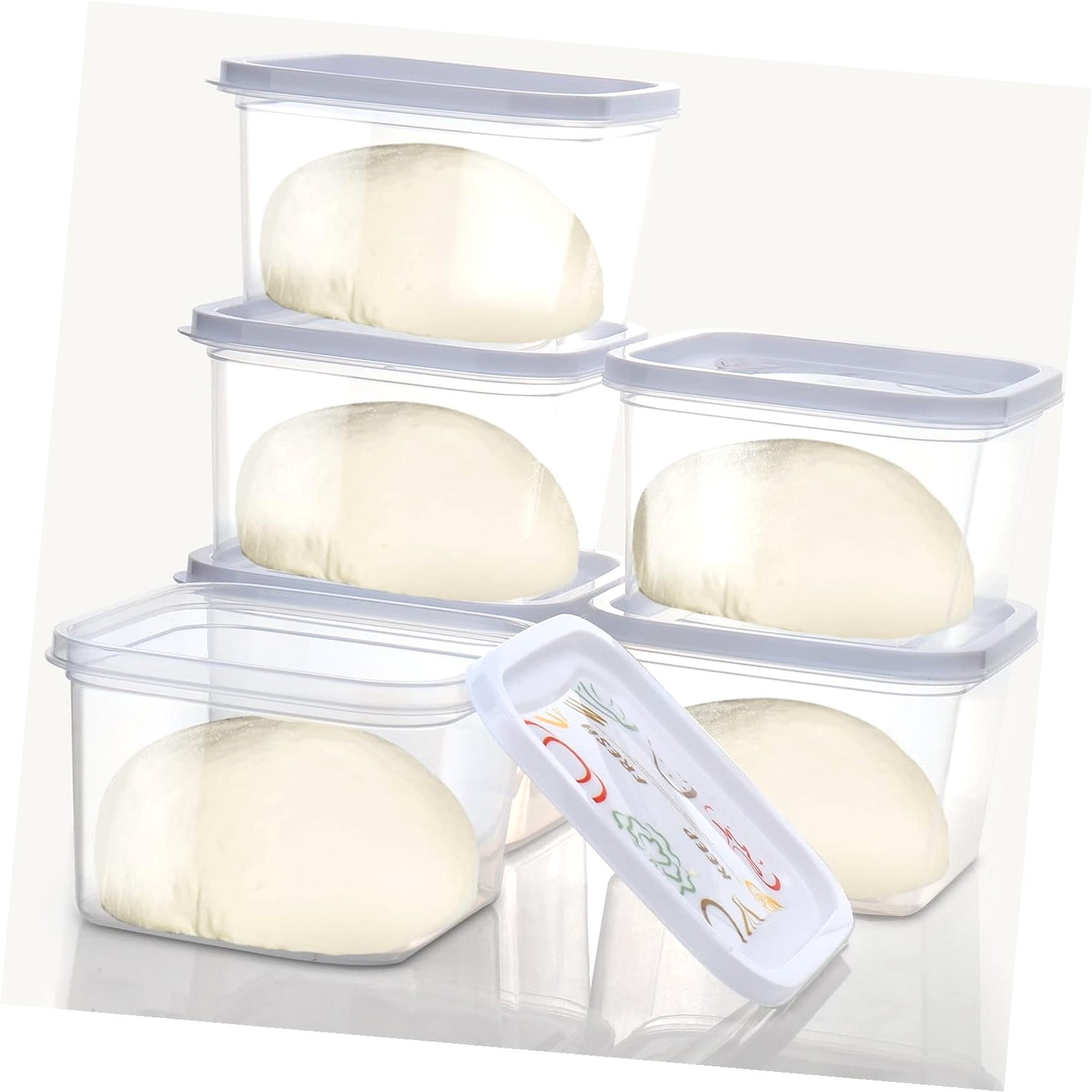 SKYSONIC Small Pizza Dough Proofing Box with , Set of 6 Pizza Dough ...