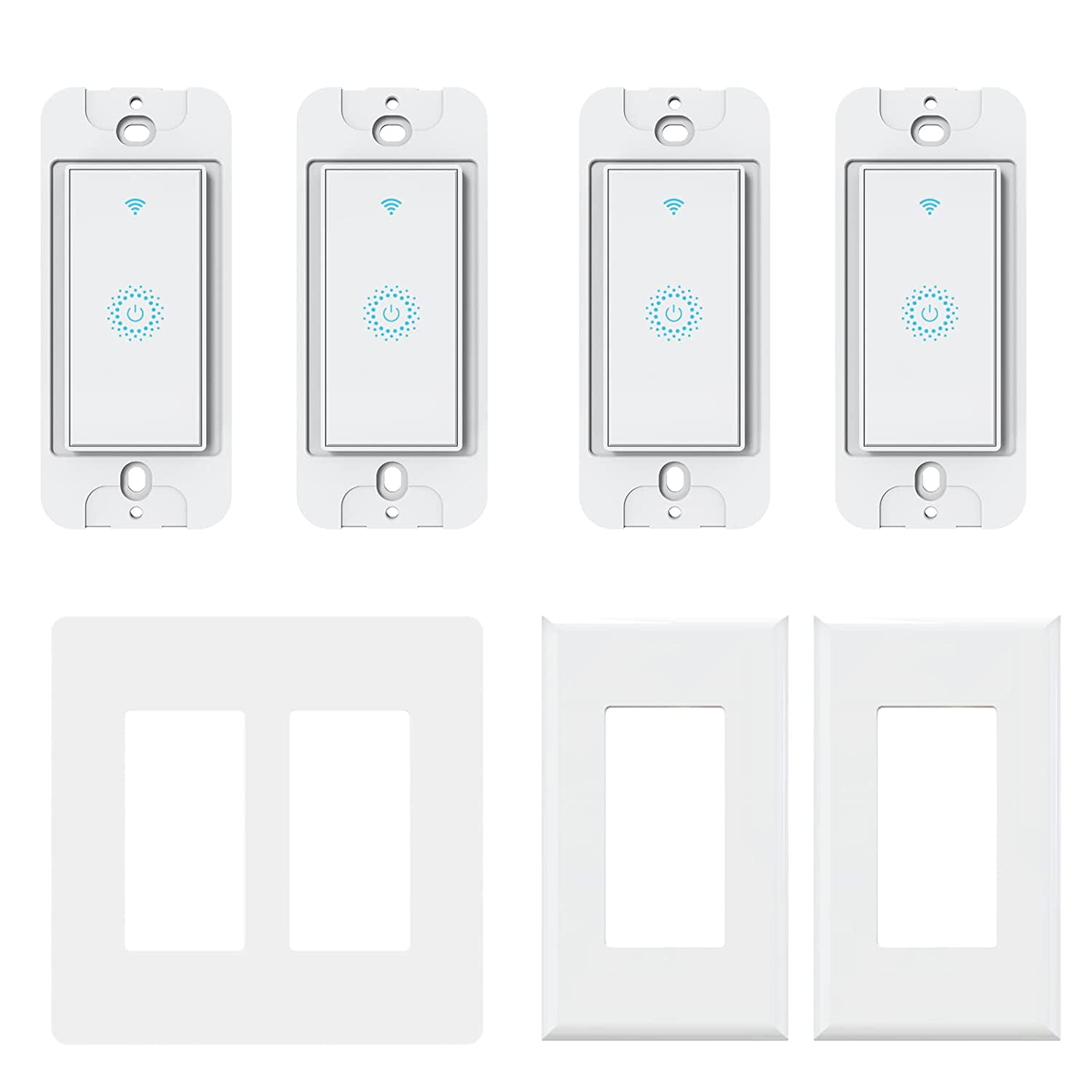 SKYSONIC Smart Switch4 Pack, Double Smart Light Switch, in-Wall WiFi ...
