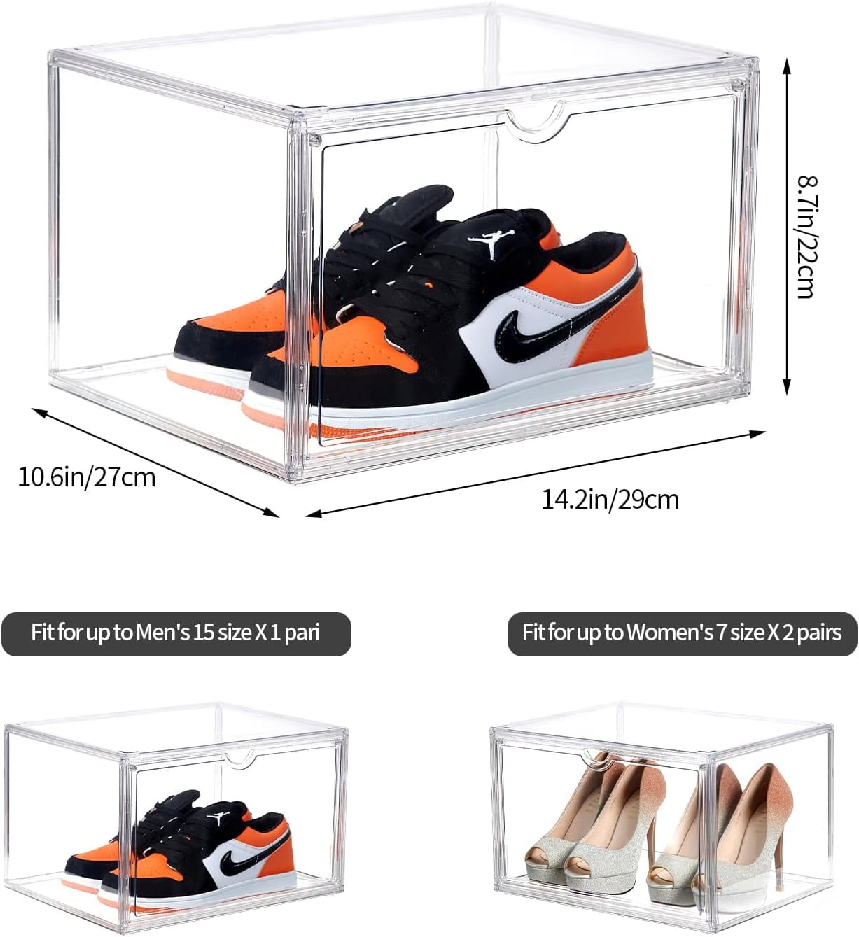 SKYSONIC Sneaker Display , Clear Double-sided Magnetic Door Shoe Box ...