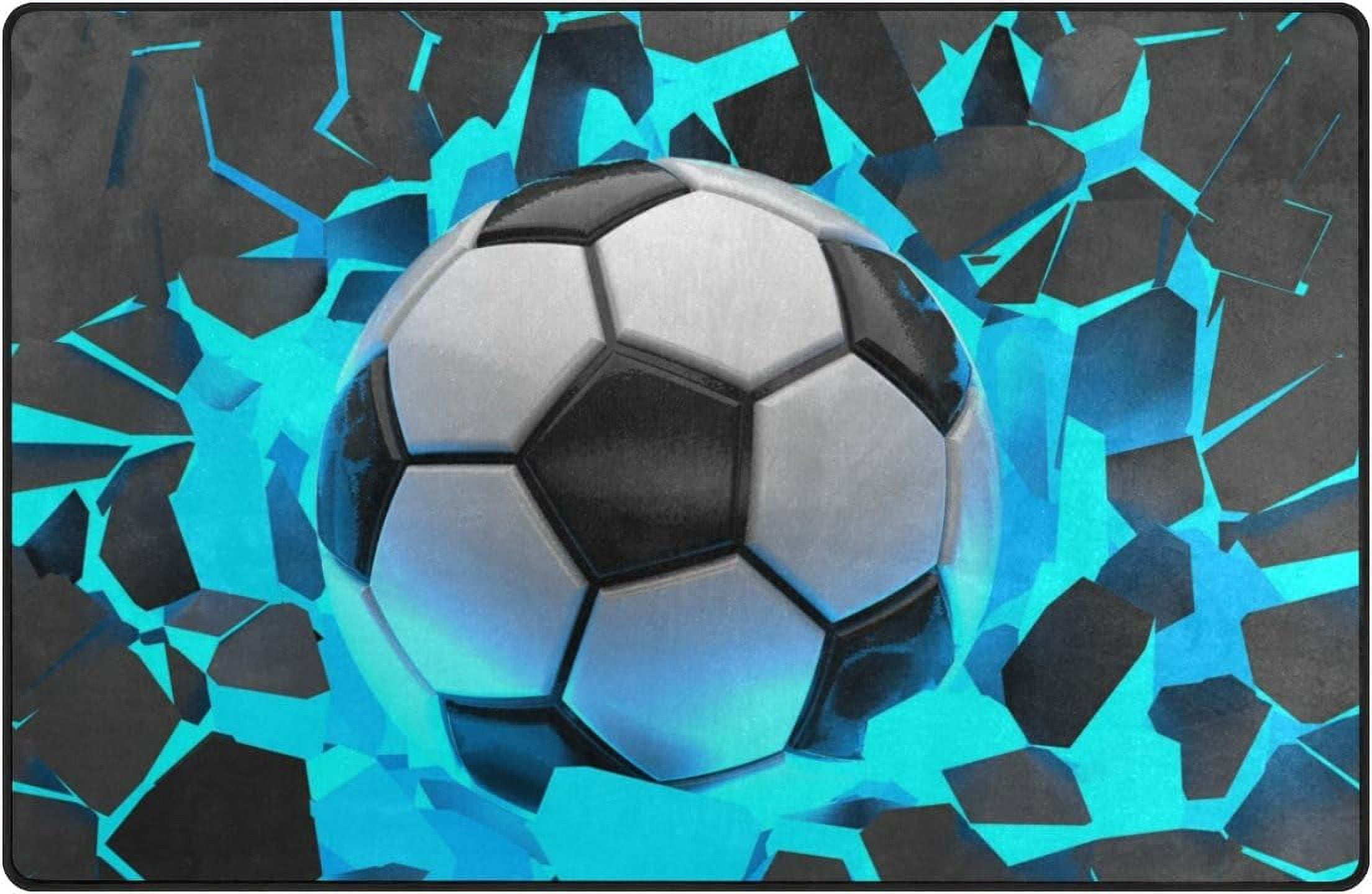 SKYSONIC Soccer Ball Crash Area Rug Pad 60x39 inch, 100% Light Weight ...