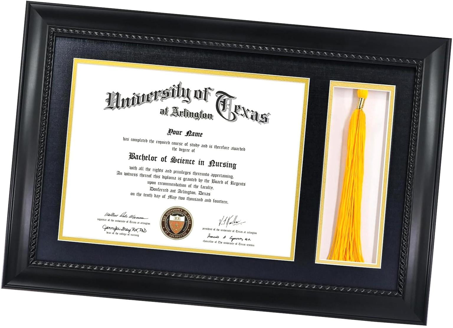 SKYSONIC Solid Wood Diploma Frame with Tassel Holder for 8.5x11 ...