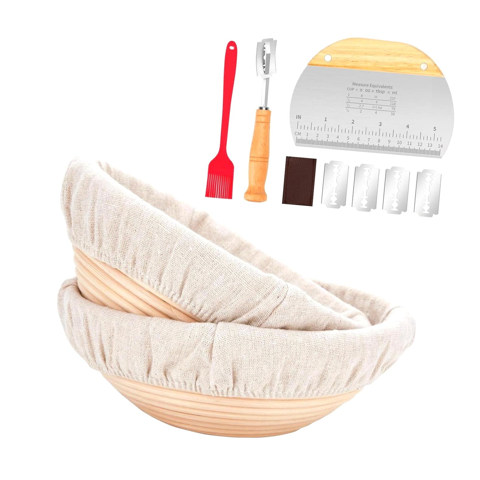 SKYSONIC Sourdough Proofing Basket, 2 Round 9 Inch Dough Rising Baskets ...