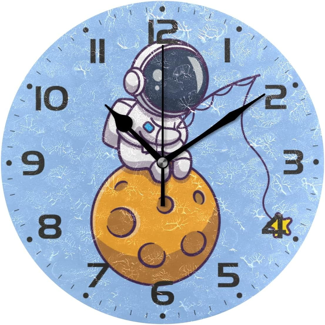 SKYSONIC Space Galaxy Wall Clock 10 Inch Silent Non Ticking Round Clock ...