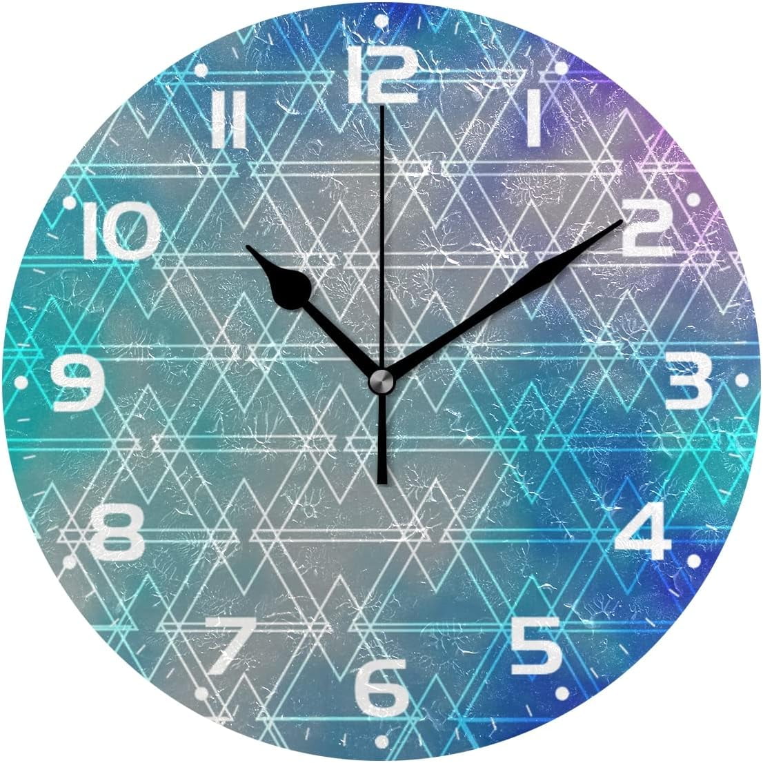 SKYSONIC Space Galaxy Wall Clock 10 Inch Silent Non Ticking Round Clock ...