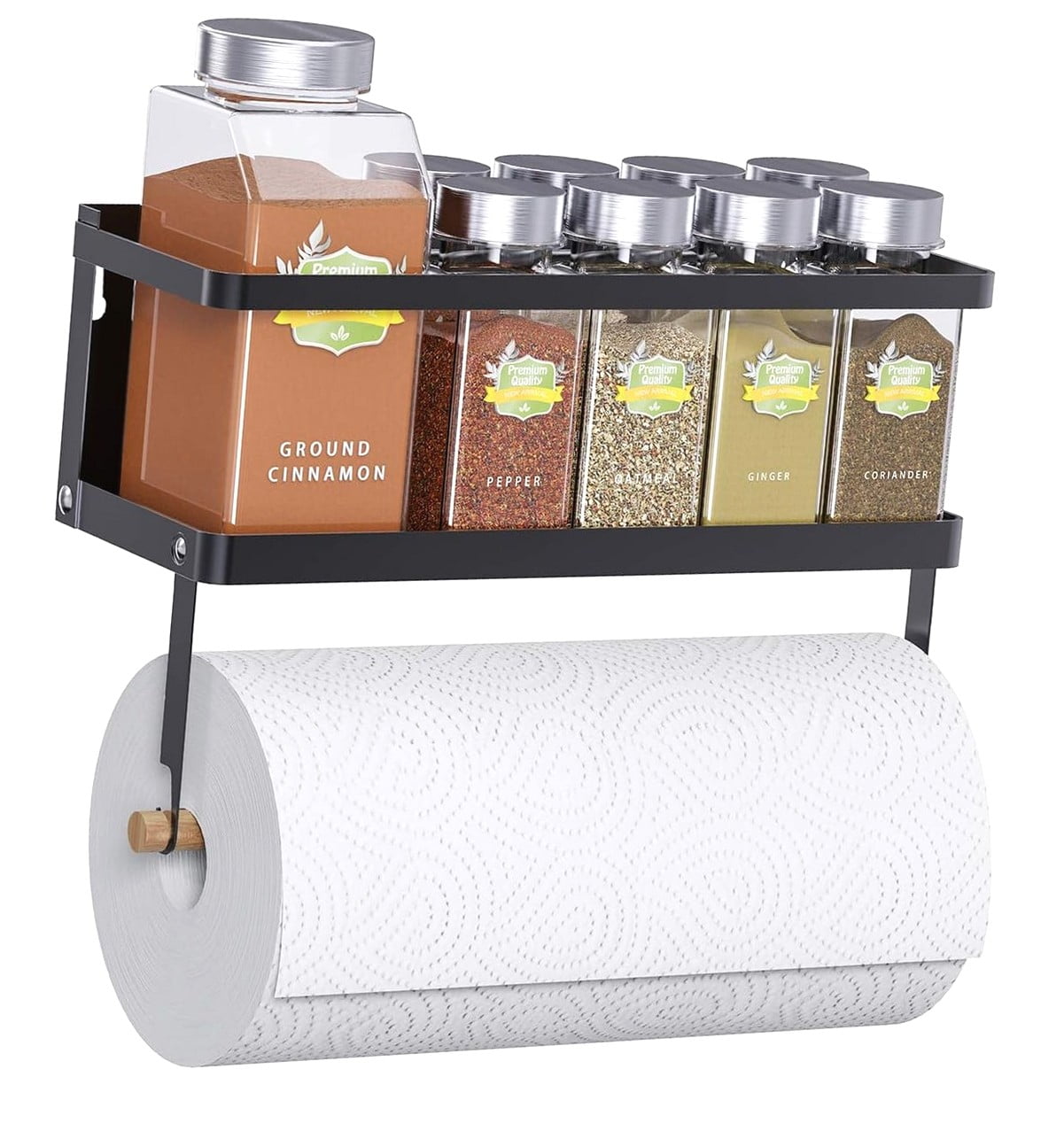 SKYSONIC Spice Rack, 2-in-1 Foldable with Paper Holder, Perfect Saver ...