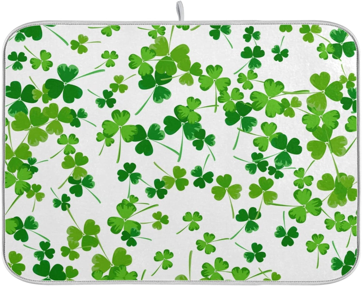 SKYSONIC St. Patrick's Day Clover Dish Drying Mat for Kitchen Counter ...