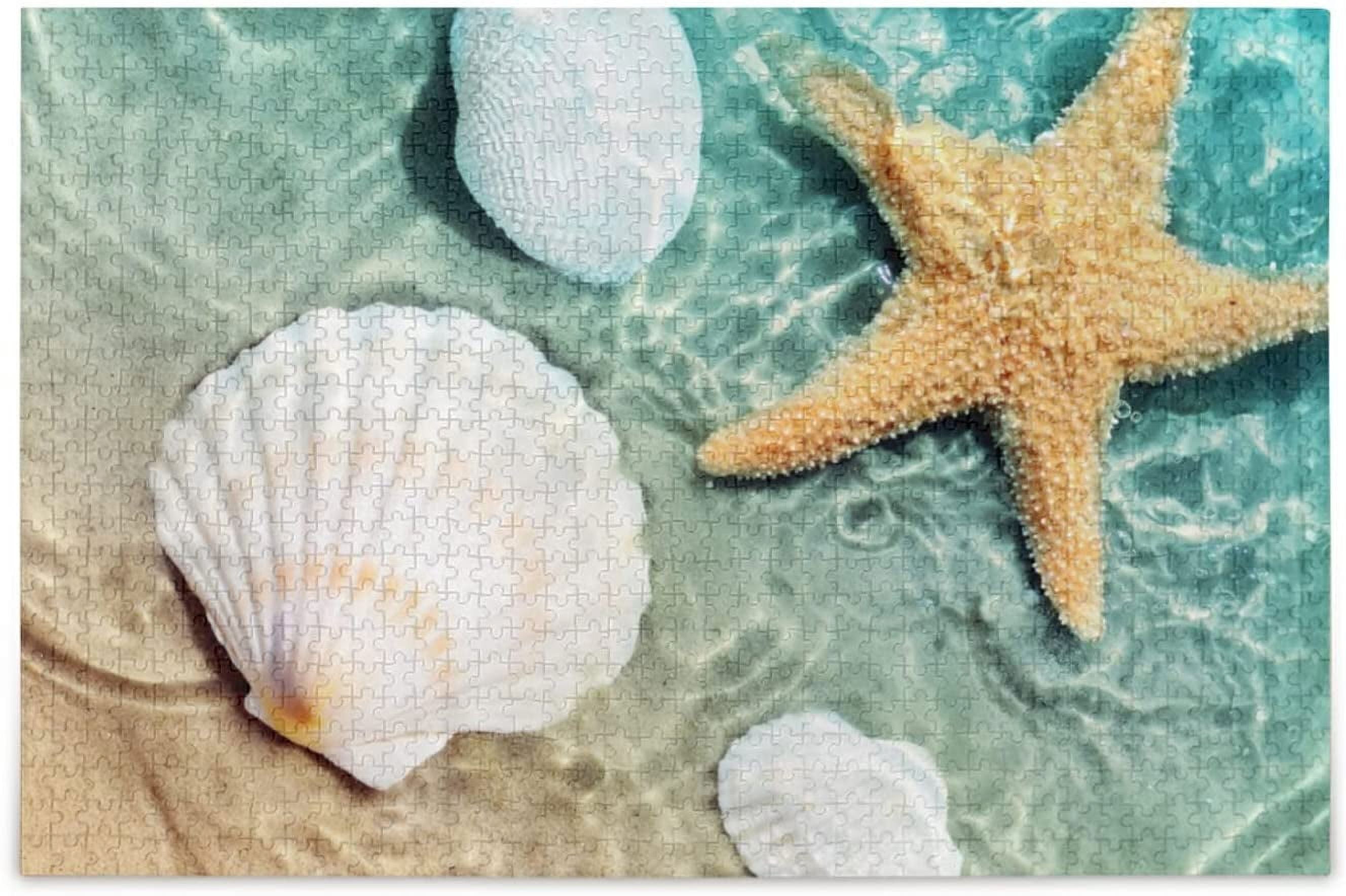 SKYSONIC Starfish Shell Summer Beach Jigsaw Puzzles for Adults, 1000 ...