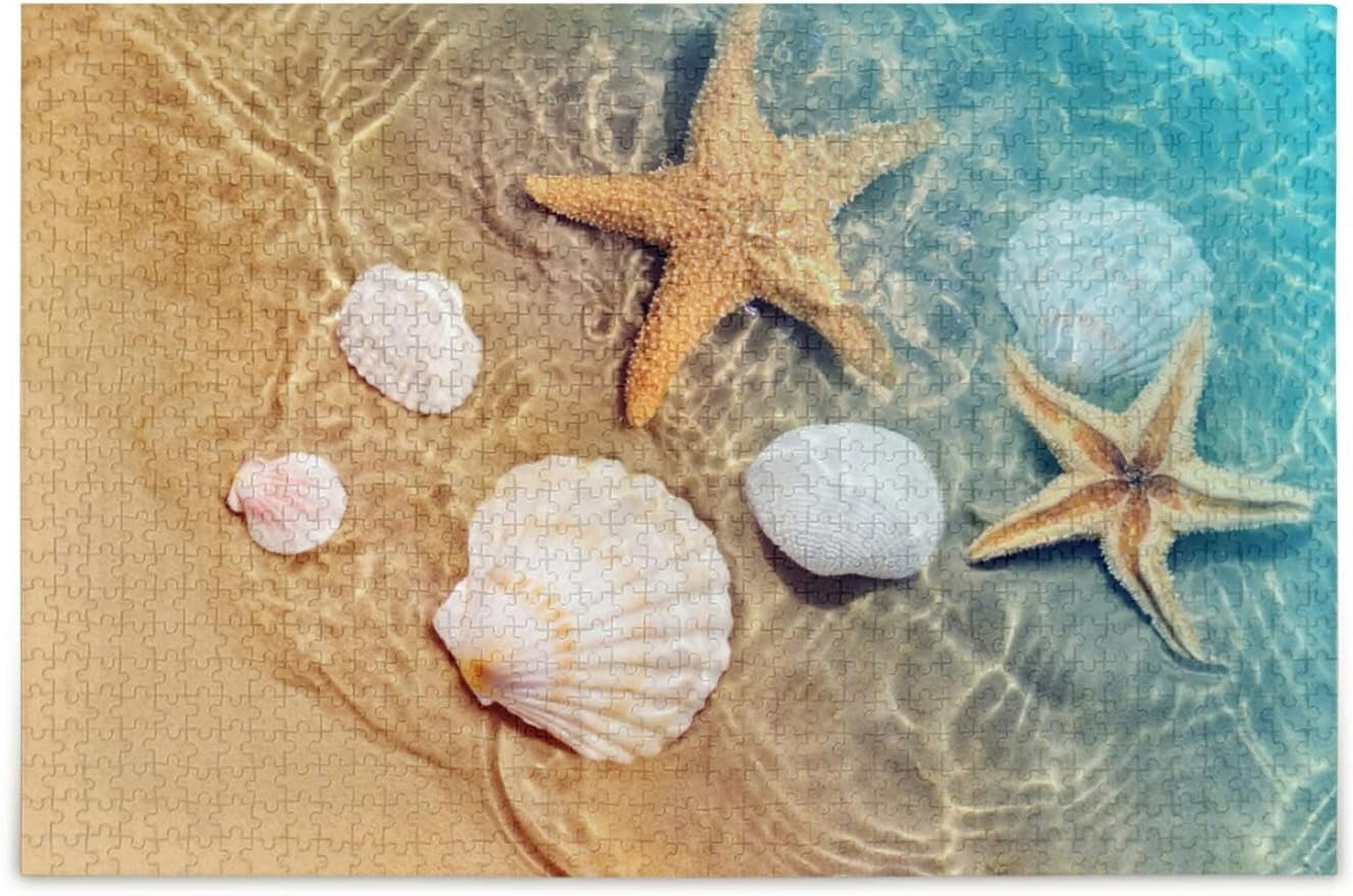 SKYSONIC Starfish Shell Summer Beach Jigsaw Puzzles for Adults, 1000 ...