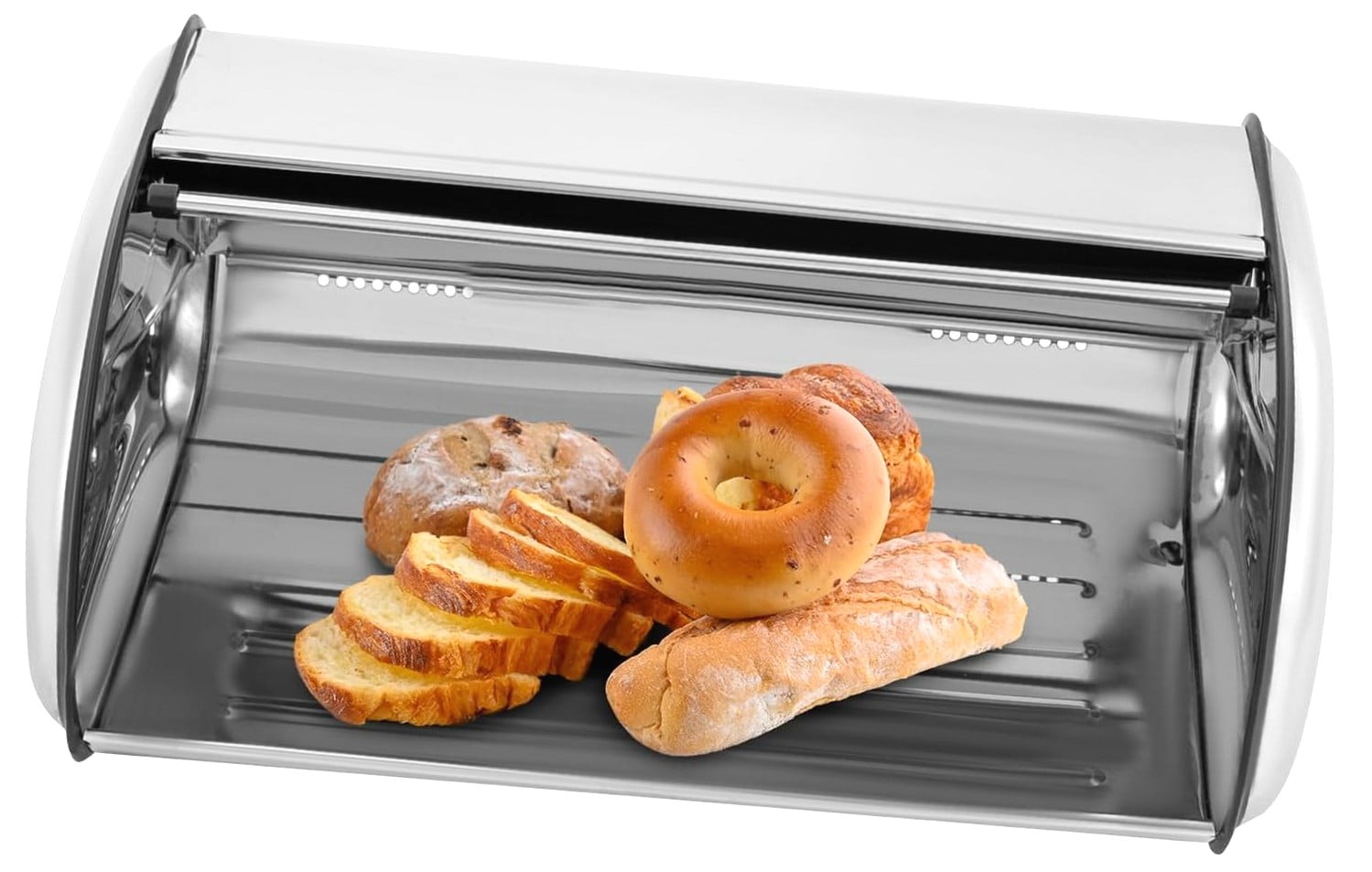 SKYSONIC Steel Bread Box, Bread Keeping Container with Sliding Top ...