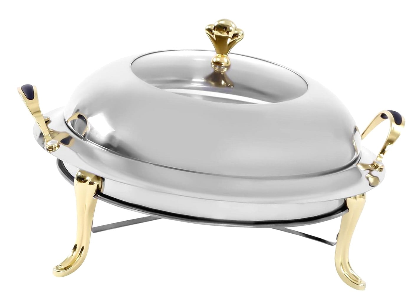 SKYSONIC Steel Hotel Pan With Lid and Handles Round 3L/3.17Q Metal Food ...