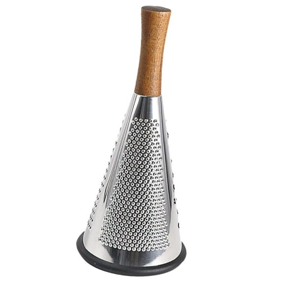 SKYSONIC Steel Vegetable Grater with Wood Handle Cone-Shaped Manual ...