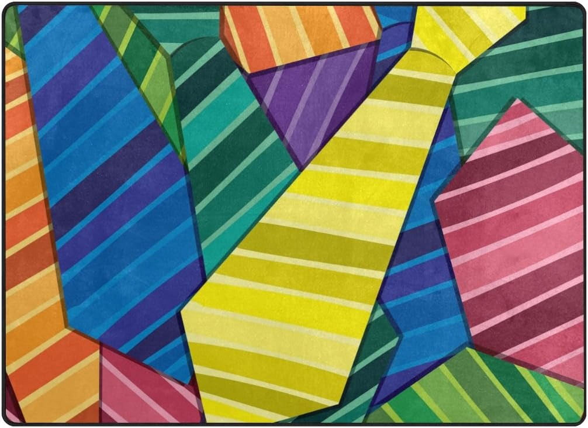 SKYSONIC Striped Tie Sticker Cardbackground Area Rug Pad - 63x48 inch ...