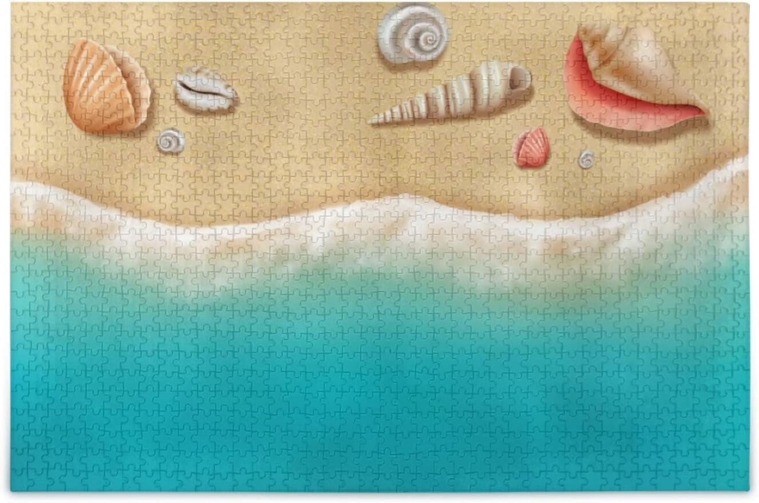 SKYSONIC Summer Beach Seashell Jigsaw Puzzles for Adults, 1000 Piece ...