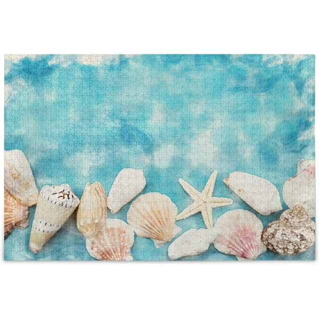 SKYSONIC Summer Beach Seashell Jigsaw Puzzles for Adults 500 Piece ...