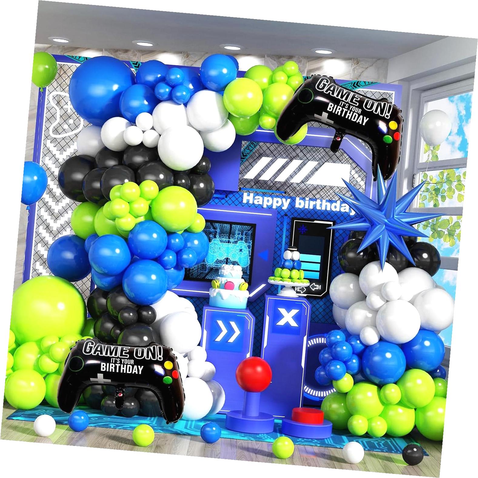 SKYSONIC Summer Tropical Balloon Arch Garland Kit, Vibrant Blue Yellow ...
